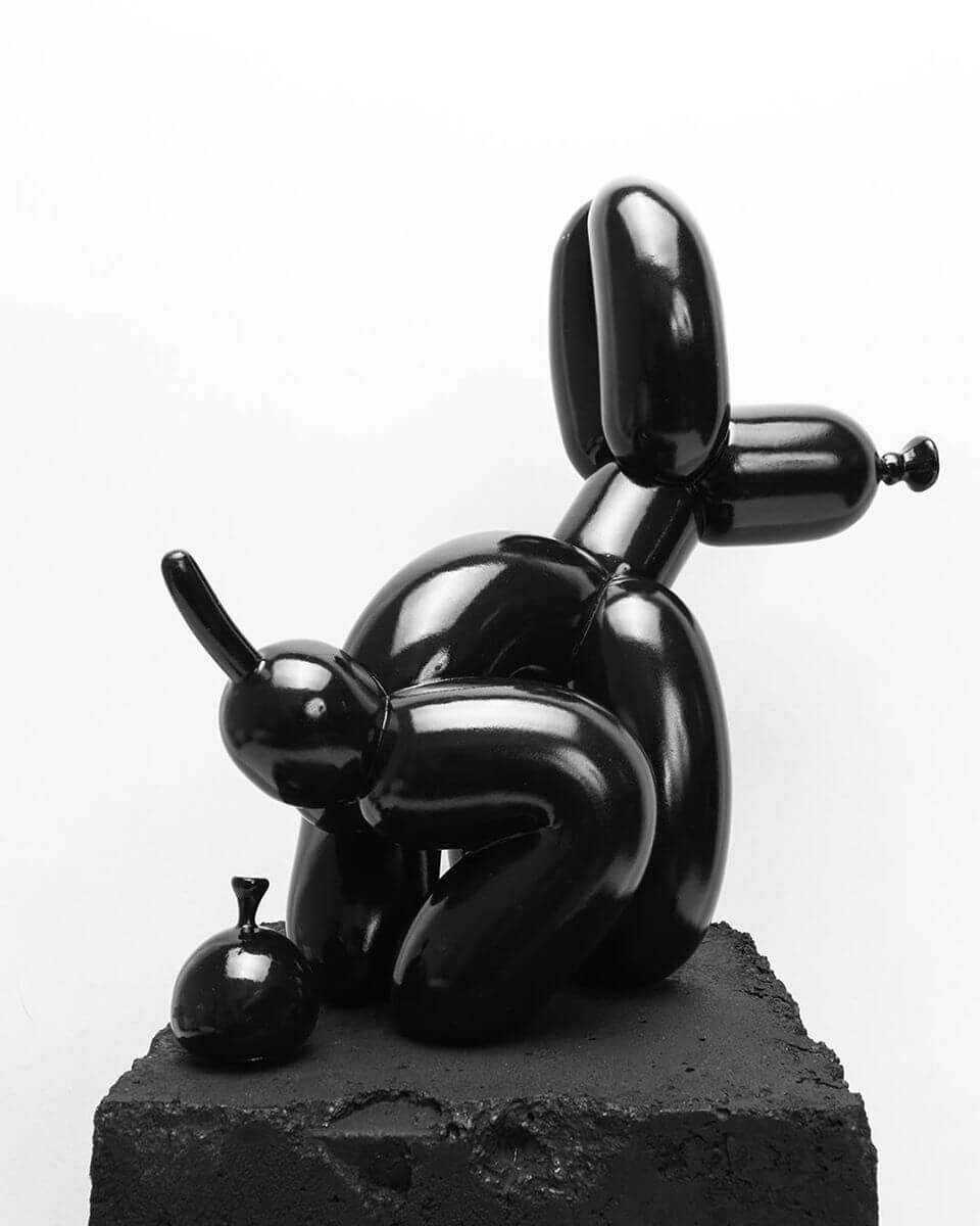 Popek The Squatting Balloon Dog Black Edition By WHATSHISNAME x Mighty ...