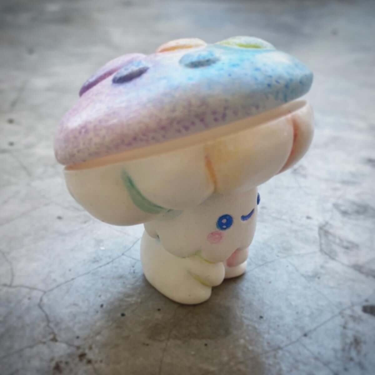 Shumi Mushrumi Pastel Rainbow Swirl Sofubi edition by Jade Kuei of ...