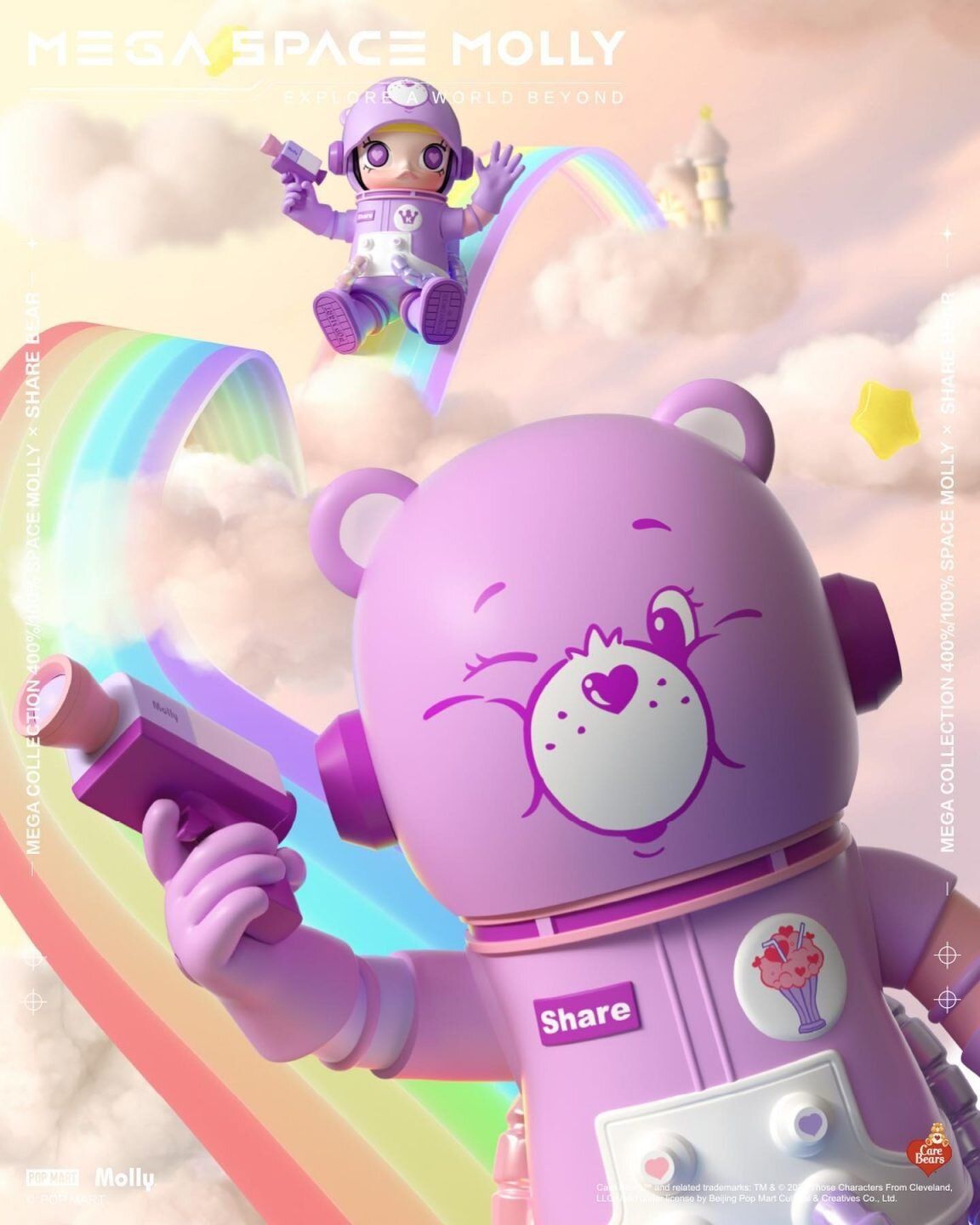 POP MART MEGA COLLECTION 400% + 100% SPACE MOLLYx SHARE BEAR - The Toy ...