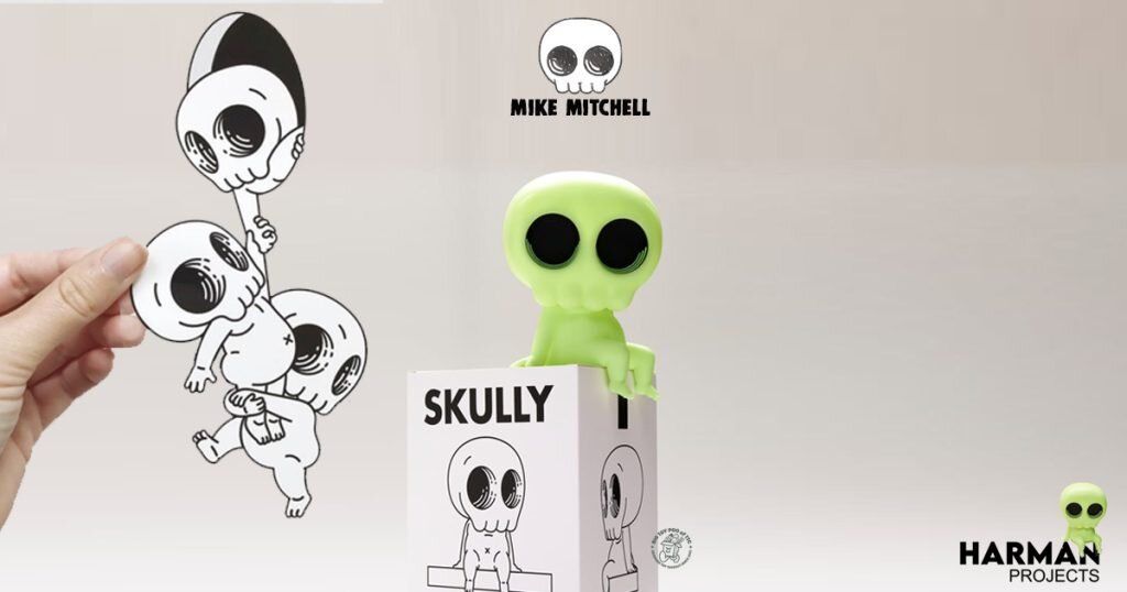 Mike Mitchell x Harman Projects Vinyl Glow in the Dark Skully Mikeland ...